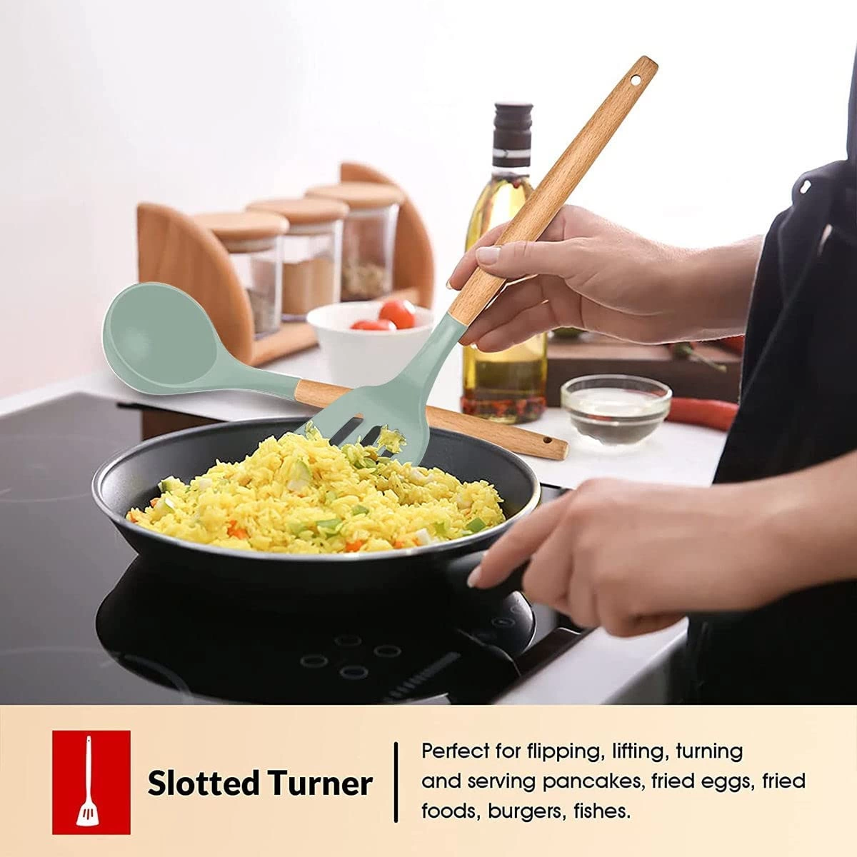 446°F Heat Resistant Kitchen Utensils,Kitchen Utensil Gadgets Tools Set ...