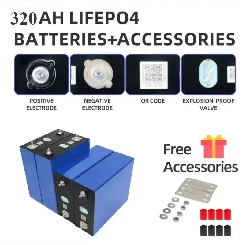 320Ah Lifepo4 Cells Grade A Rechargeable Battery 3.2V 320AH Iron and ...