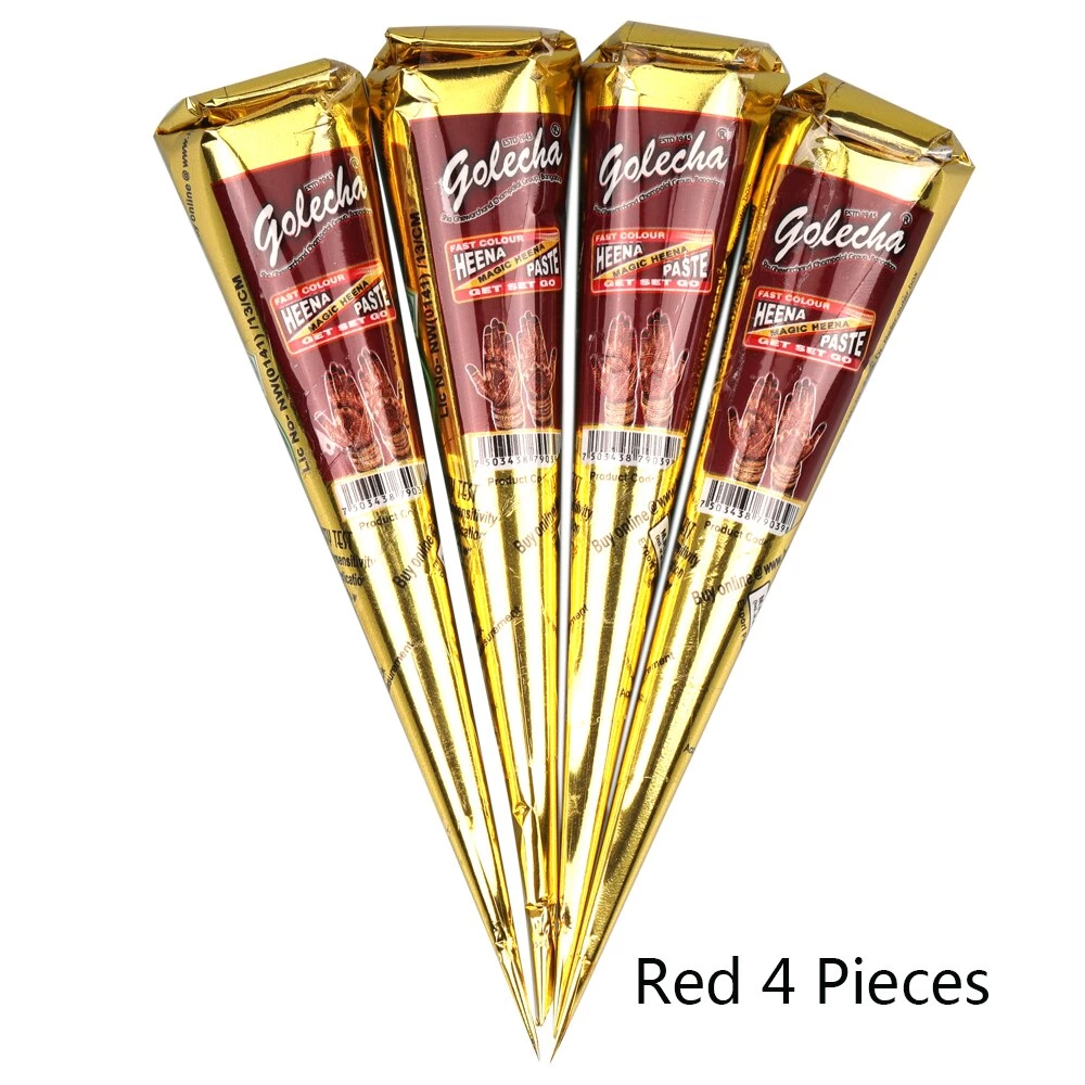 GOLECHA Black Brown Red White Henna Cones Indian Henna Tattoo Paste For ...