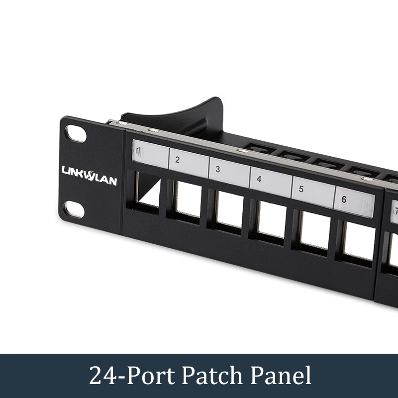 Linkwylan 19 inch 24-Port Cat6 Modular Patch Panel Incl. 24pcs RJ45 ...