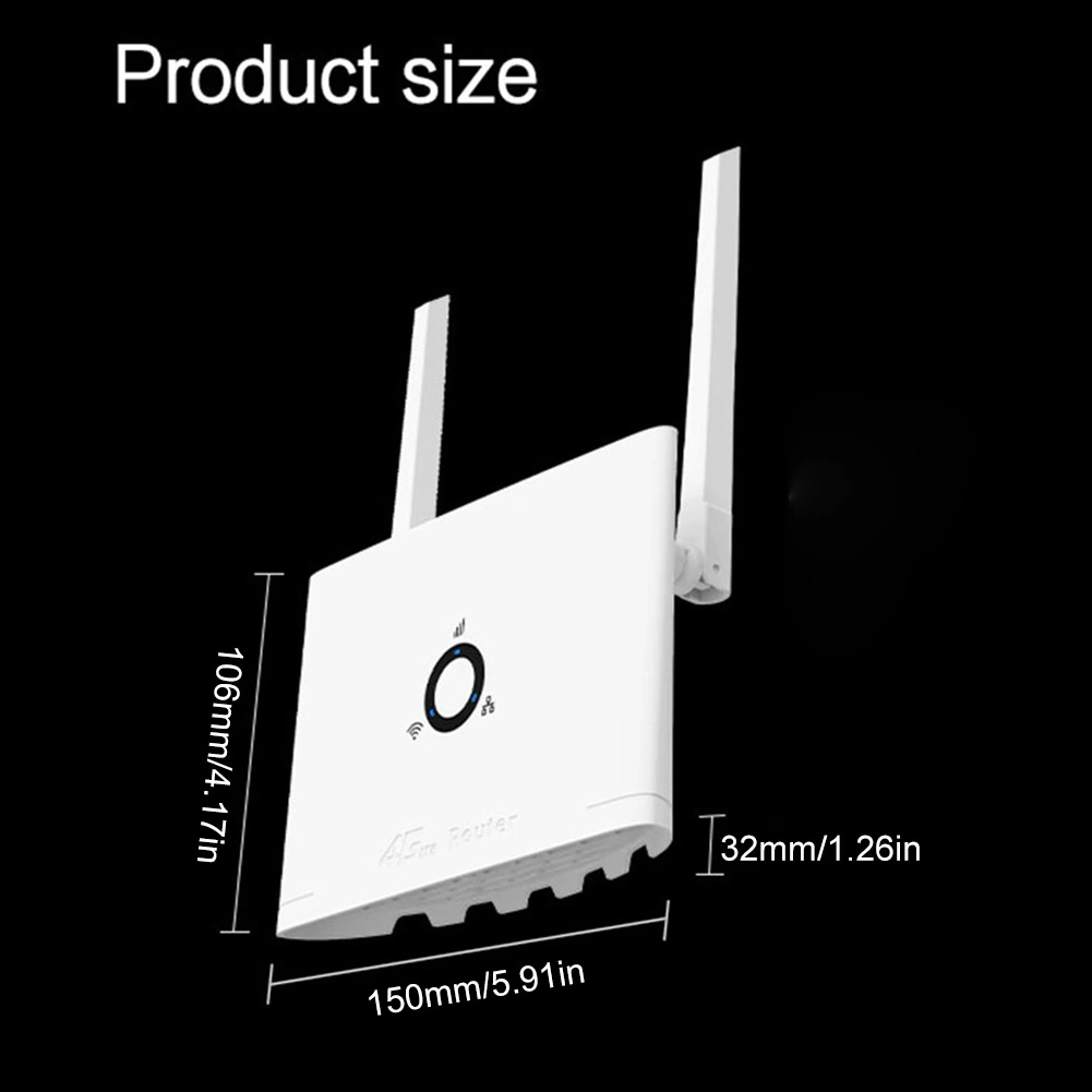 4G LTE CPE Router 300Mbps Wireless WiFi Router Modem with SIM Card Slot ...