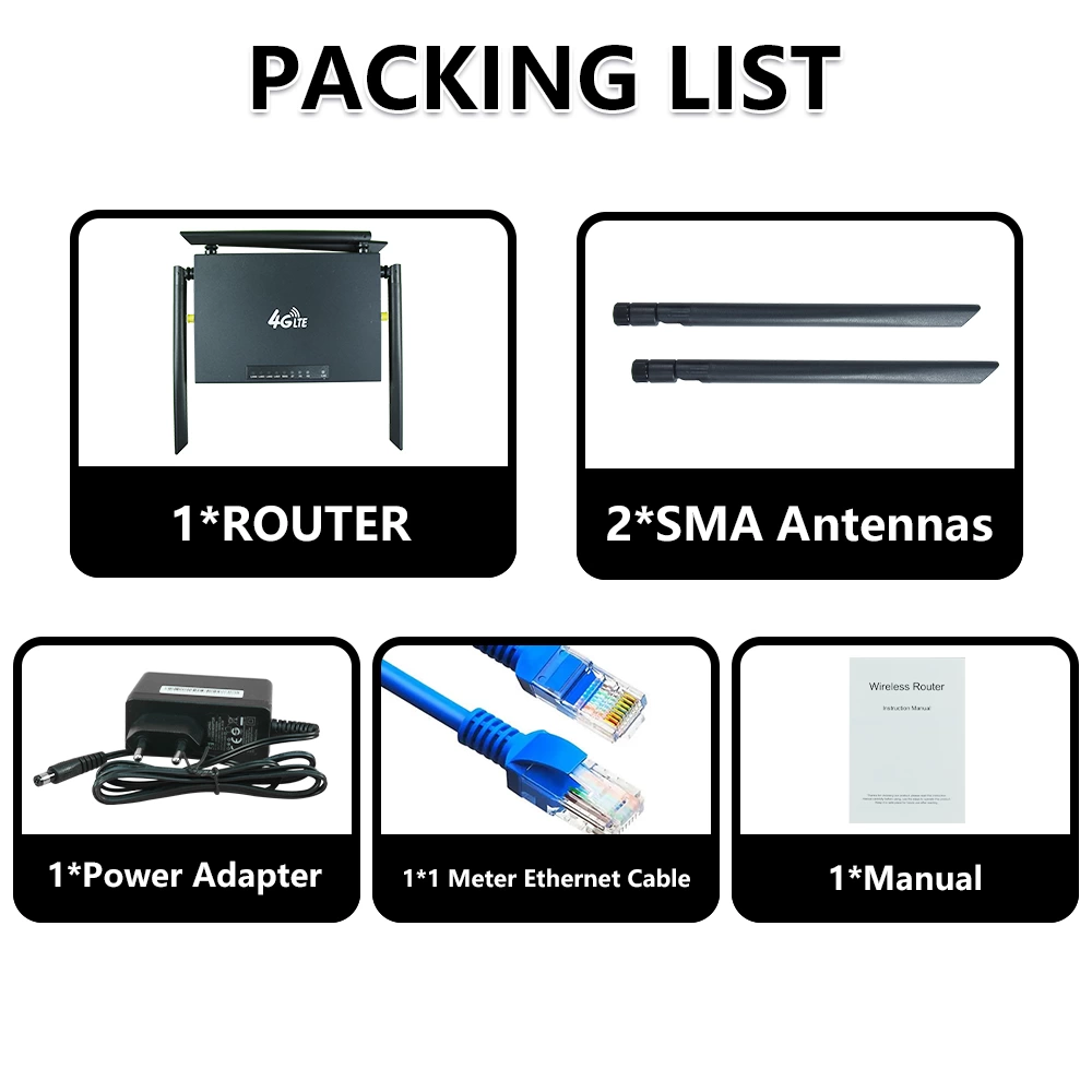OPTFOCUS 4G LTE Router Modem SMA Connector for outdoor Antennas 4G WIFI ...
