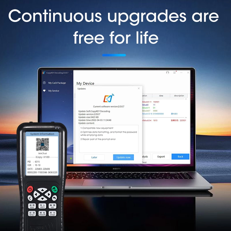 iCopy RFID Copier with Full Decode Function Smart Card Key 3 5 8 English Version Newest NFC IC ...