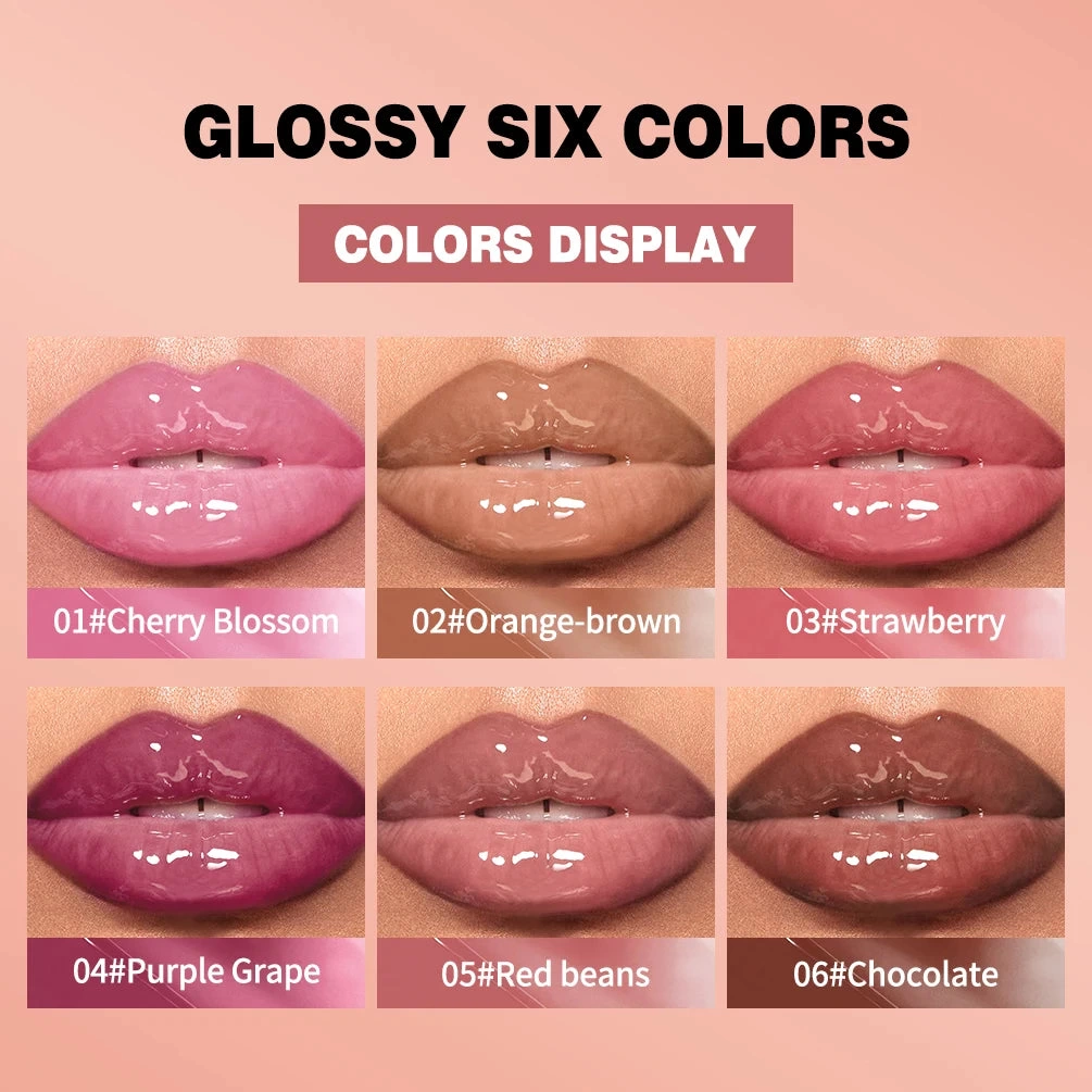 QIBEST Watery Crystal Clear Jelly Lip Oil Lip Balm Moisturizing ...